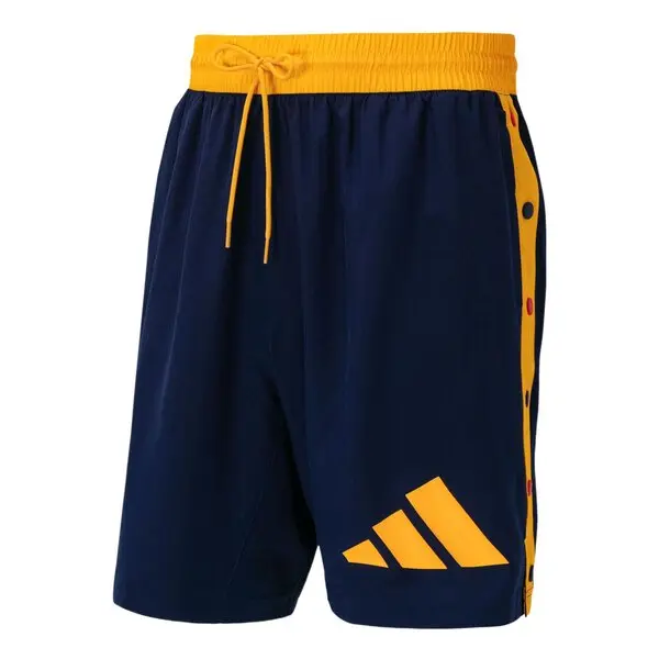 Adidas Basketball Shorts With Side Lacing And Large Logo - Multi-color