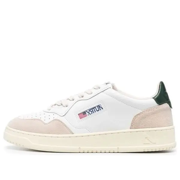 AUTRY Medalist Low Leather And Suede Sneakers - White/beige/black