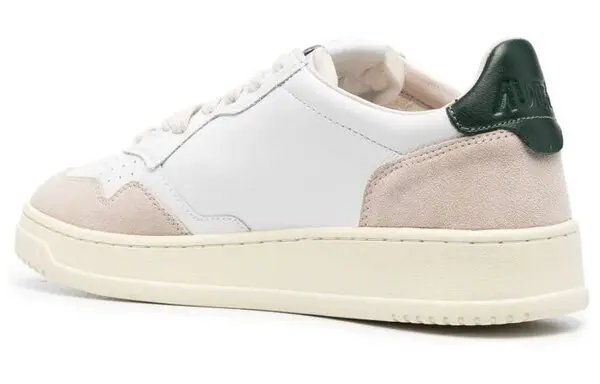 AUTRY Medalist Low Leather And Suede Sneakers - White/beige/black