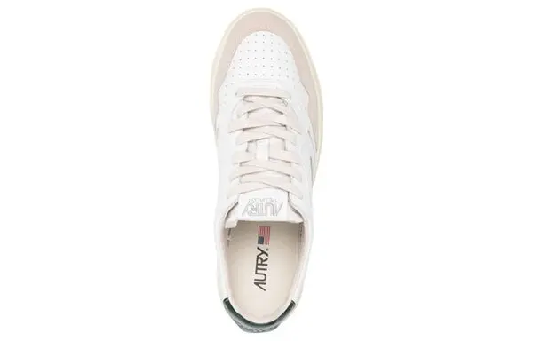 AUTRY Medalist Low Leather And Suede Sneakers - White/beige/black