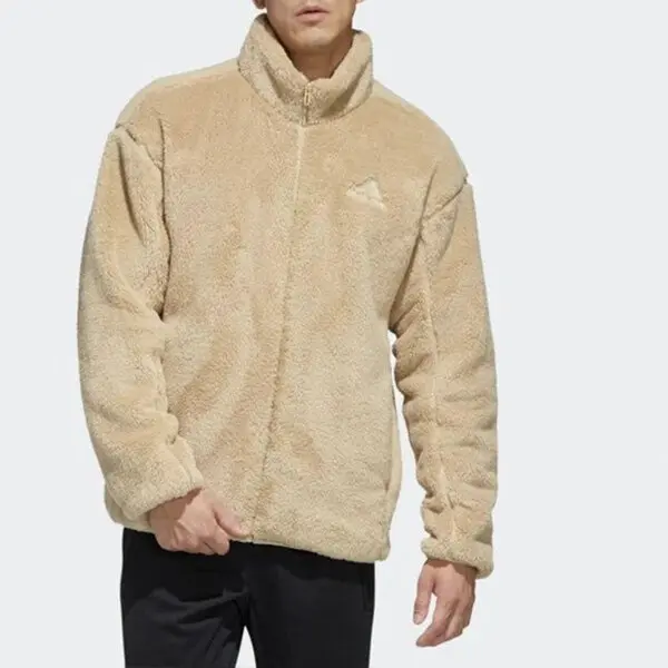 Adidas Fleece Stand Collar Jacket - Brown