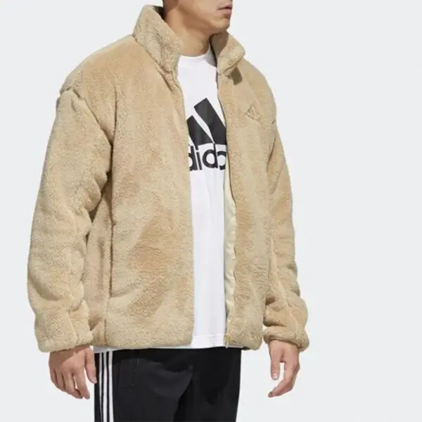 Adidas Fleece Stand Collar Jacket - Brown