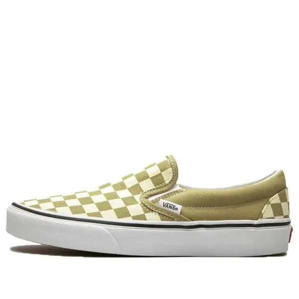 VANS Checkerboard Classic Slip-on Sneakers - White/green
