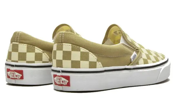 VANS Checkerboard Classic Slip-on Sneakers - White/green
