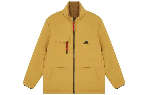 NEW BALANCE Reversible Lamb's Wool Stand Collar Jacket - Brown