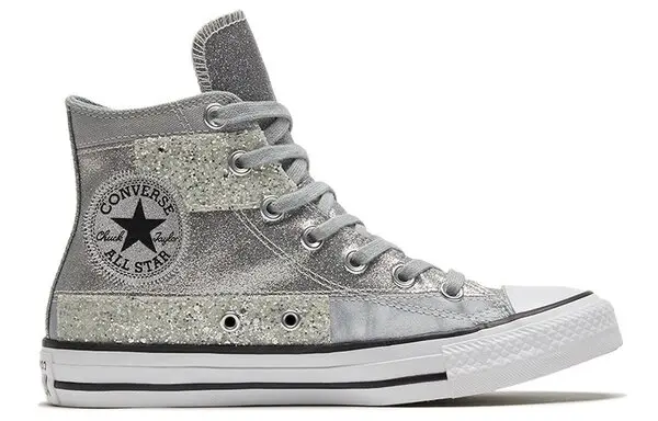 CONVERSE Chuck Taylor All Star High Top Sneakers With Glitter Accents - Grey