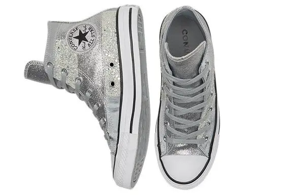 CONVERSE Chuck Taylor All Star High Top Sneakers With Glitter Accents - Grey