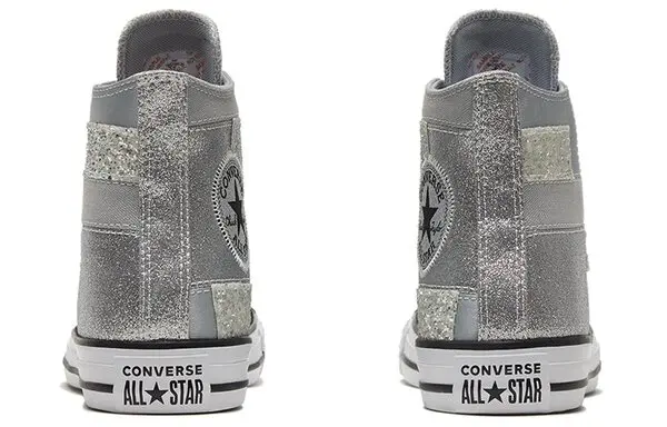 CONVERSE Chuck Taylor All Star High Top Sneakers With Glitter Accents - Grey