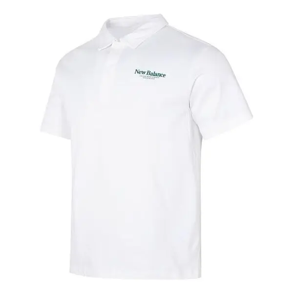 NEW BALANCE Logo Polo Tee Asia Sizing 'white - White/green
