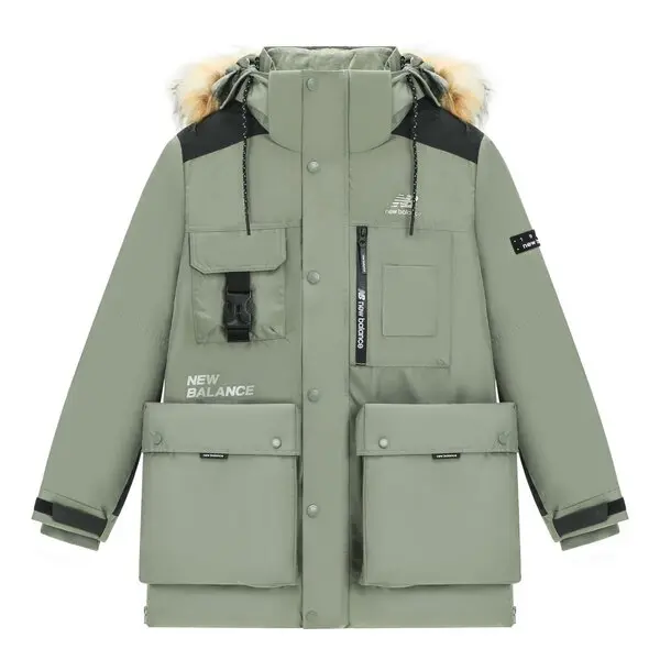NEW BALANCE Logo Down Jacket - Green/black
