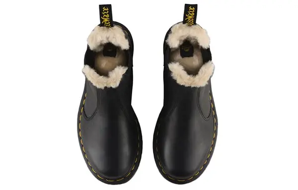 Dr. Martens 2976 Faux Fur Lined Chelsea Boots - Black