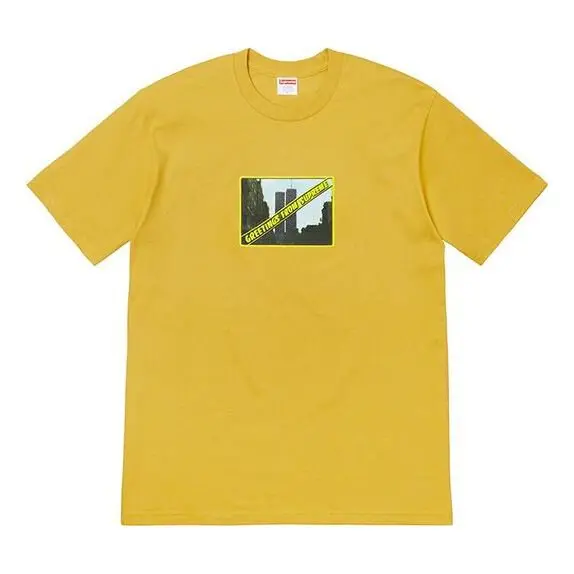 Supreme Ss19 Greetings Tee Printing Short Sleeve - Yellow