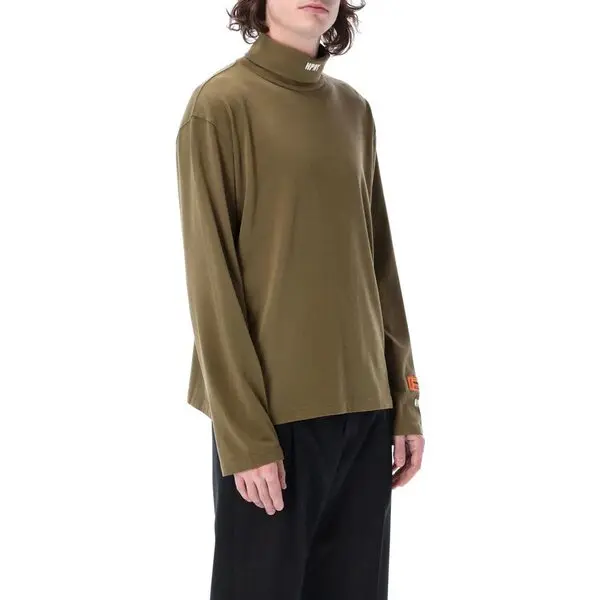Heron Preston Ss23 Logo Patch Rollneck Long-sleeve T-shirt 'dark Olive