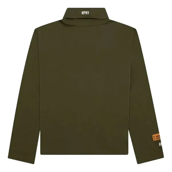 Heron Preston Ss23 Logo Patch Rollneck Long-sleeve T-shirt 'dark Olive - Olive Green