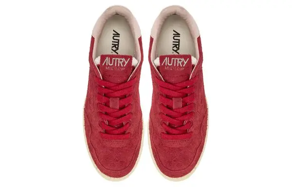 AUTRY Low Top Suede Sneakers - Red/white/pink
