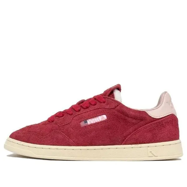 AUTRY Low Top Suede Sneakers - Red/white/pink