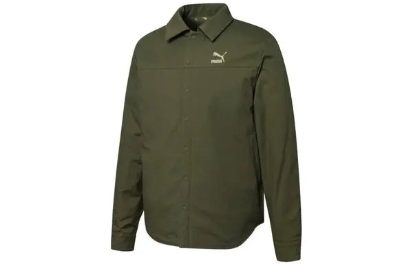 PUMA Paisley Woven Reversible Shacke Shirt 'tan Green