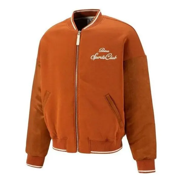 PUMA Mmq Baseball Jacket - Brown/white