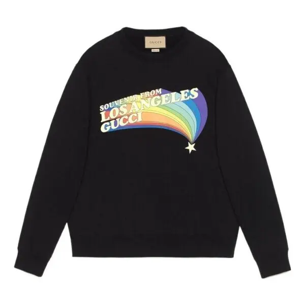 Gucci Stars Print Cotton Jersey Sweatshirt - Black