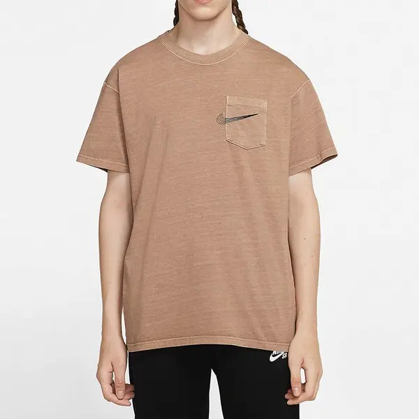 Nike Logo Pocket Skateboard Short Sleeve T-shirt - Khaki