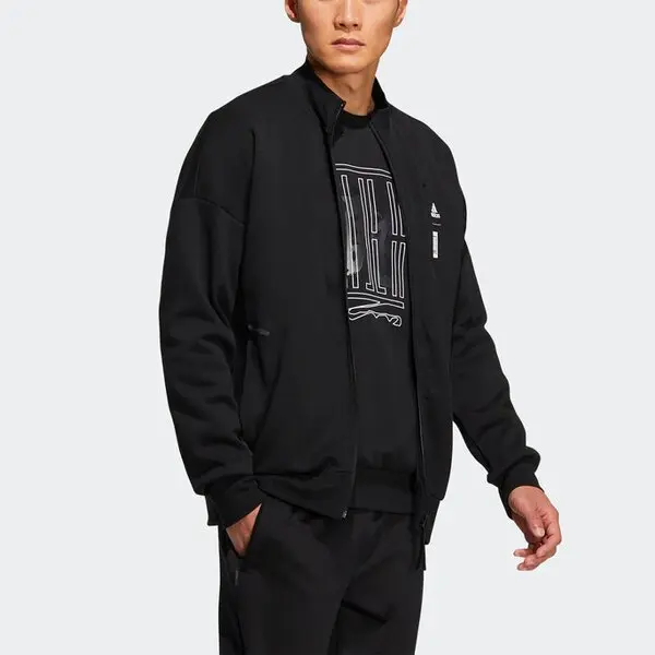 Adidas Stand Collar Sports Jacket - Black