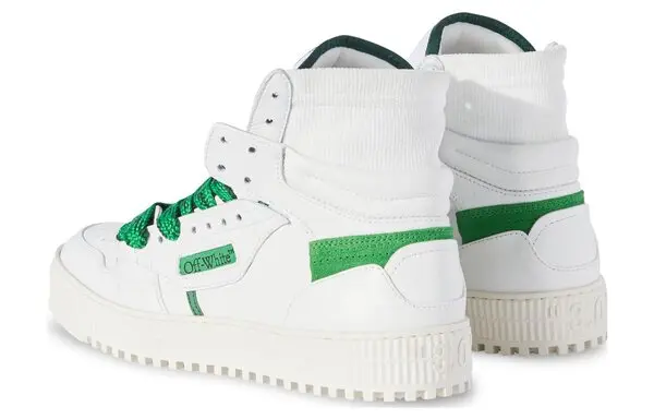 Off-White 3.0 Off Court Leather Sneakers - White/green