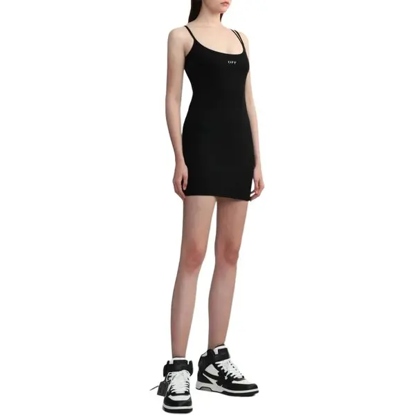 Off-White Ribbed Tank Dress