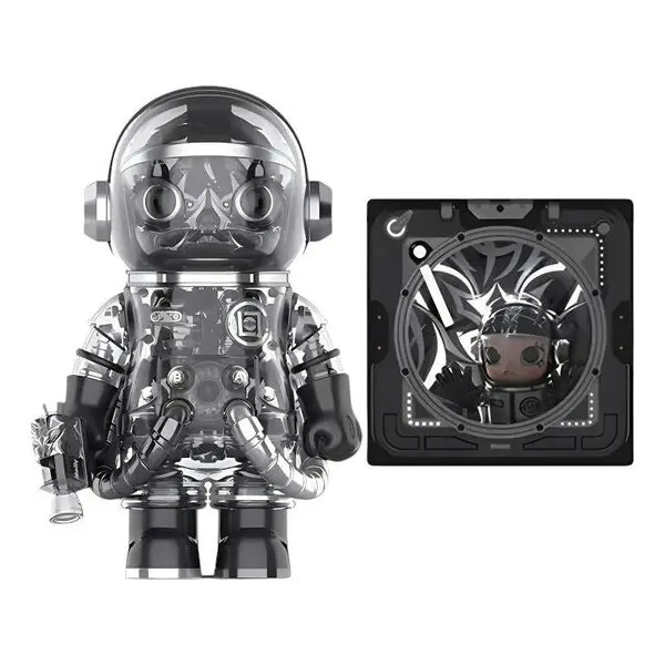 POP MART X Clot Mega Space Molly Black Alienegra Set 400% + 3d Stereoscopic Painting Set - Multi-color