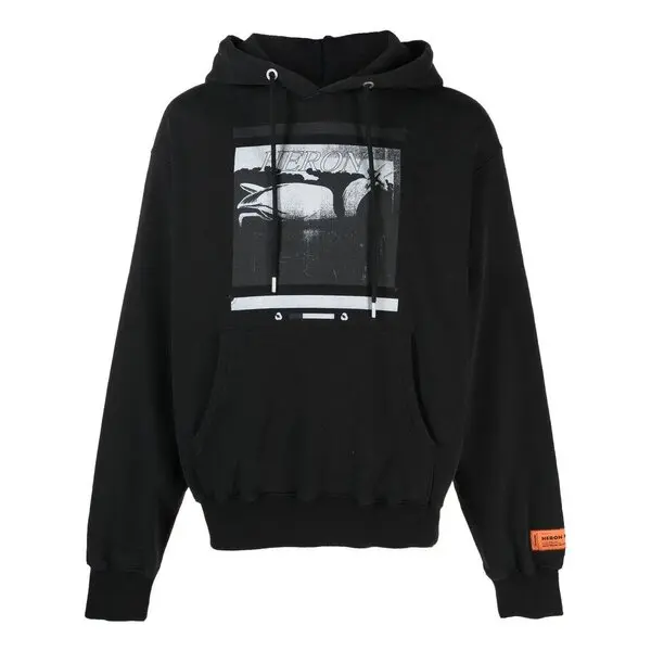 Heron Preston Graphic Print Hoodie - Black