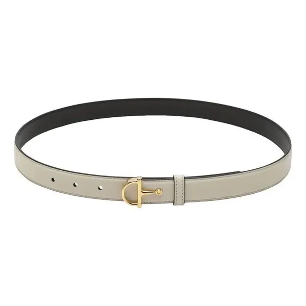 Gucci Half-horsebit Buckle Leather Belt - White