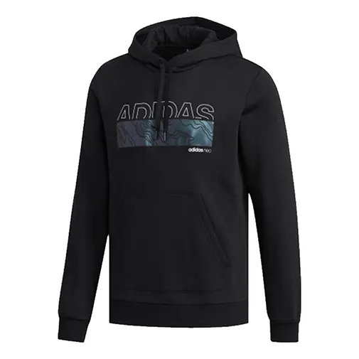 Adidas Neo Graphic Drawstring Hoodie - Black