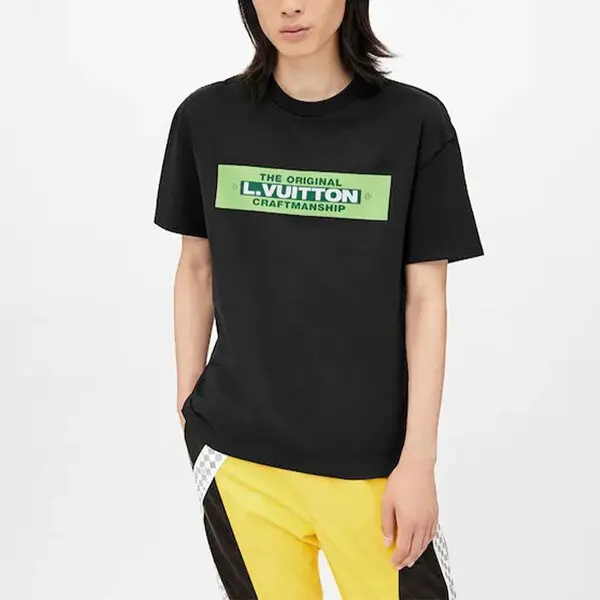 LOUIS VUITTON Ss22 Solid Color Alphabet Printing Short Sleeve