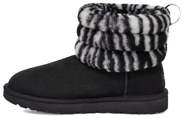 UGG Fluff Mini Quilted Leopard Zebra Boots