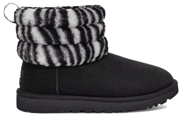 UGG Fluff Mini Quilted Leopard Zebra Boots