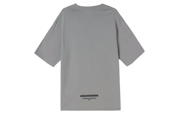 JORDAN Solid Color Logo Alphabet Round Neck Short Sleeve Gray - Default Color
