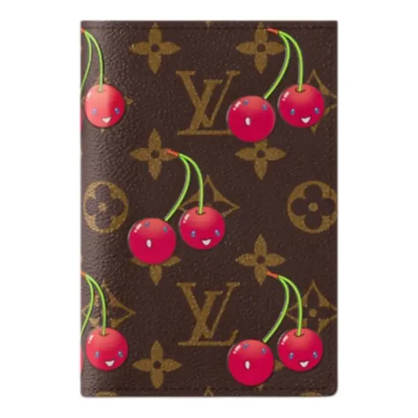 LOUIS VUITTON X Takashi Murakami Cherry Passport Cover - Brown Monogram