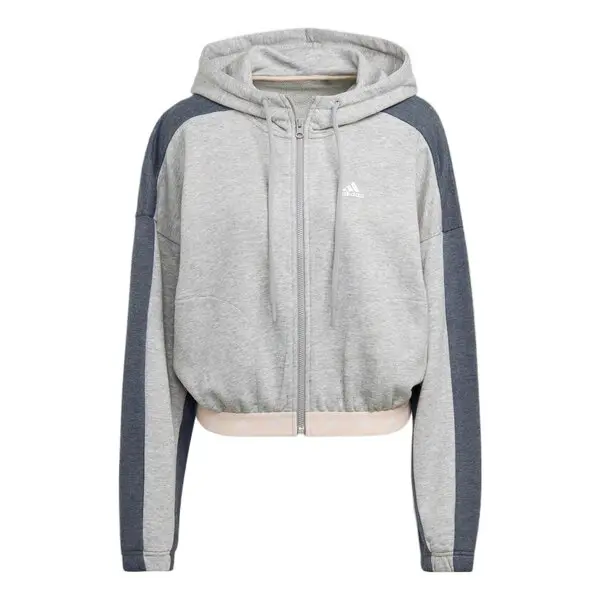 Adidas Hyperglam French Terry Hooded Jacket - Grey