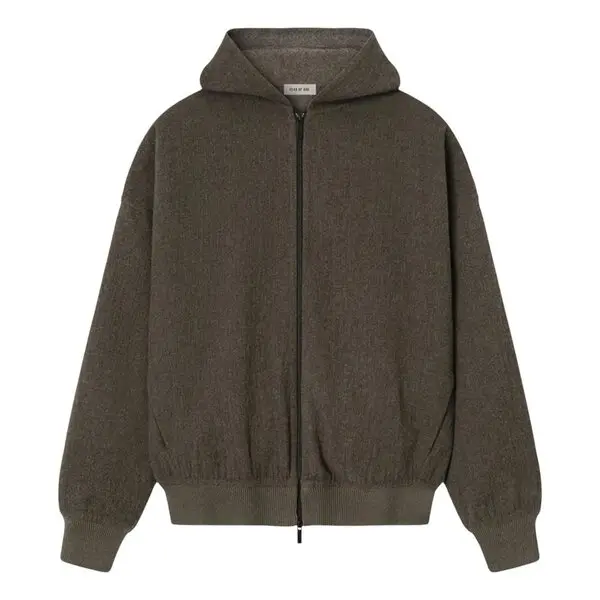 Fear Of God Full Zip Hoodie - Off Black