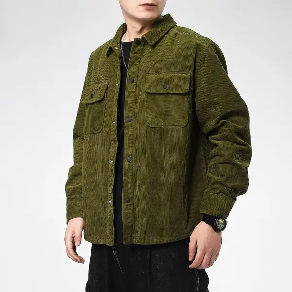 CONVERSE Corduroy Shirt Jacket - Olive Green