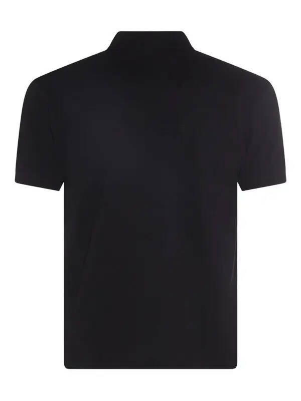 Play Comme Des Garcon Ss25 Heart-patch Polo Shirt - Black