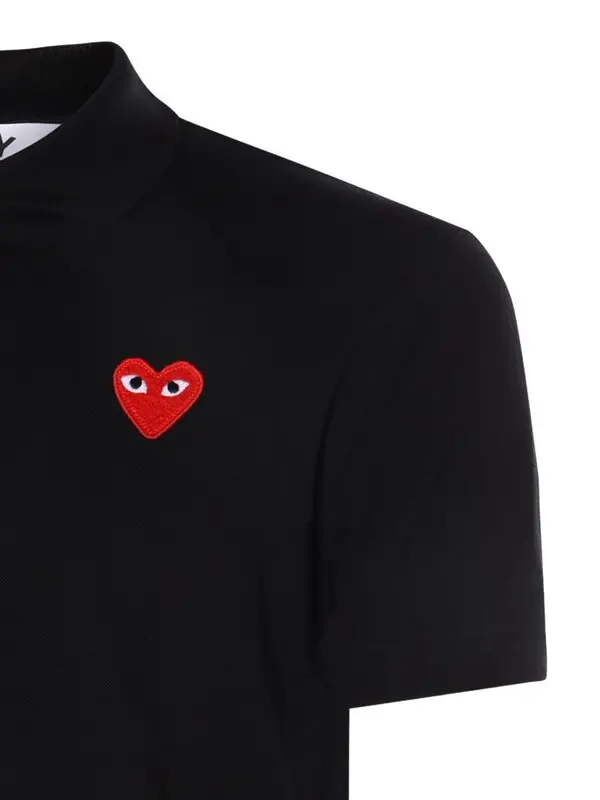 Play Comme Des Garcon Ss25 Heart-patch Polo Shirt