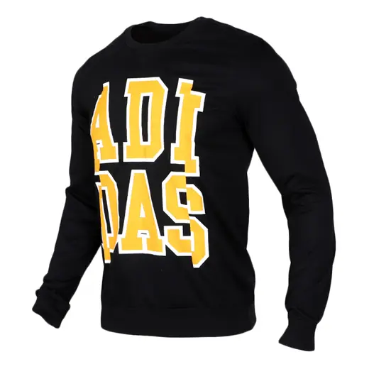 Adidas Neo Large Logo Printing Round Neck Pullover - Black