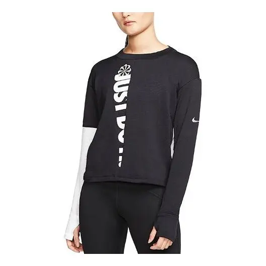 Nike Therma Icon Clash Athleisure Casual Sports Round Neck Long Sleeves Knit Black Hoodie - Default Color