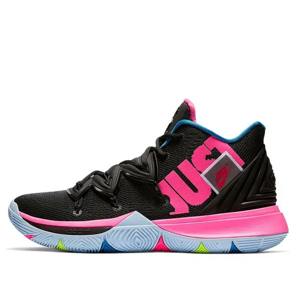 Nike Kyrie 5 "just Do It" Athletic Sneakers - Black/volt-hyper Pink