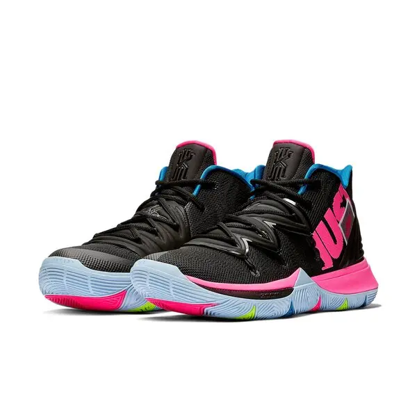 Nike Kyrie 5 "just Do It" Athletic Sneakers - Black/volt-hyper Pink
