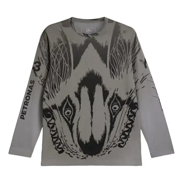 Adidas Y-3 Mercedes Wolf Graphic Long Sleeve T-shirt - Black
