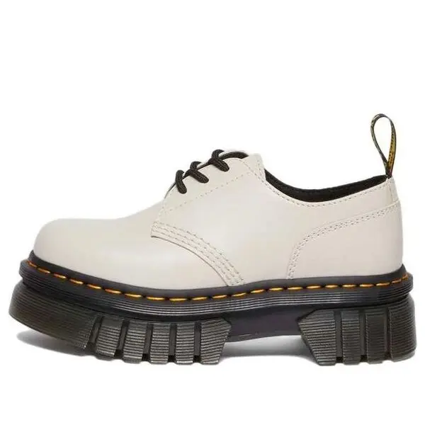 Dr. Martens Audrick Nappa Leather Platform Shoes - Cobblestone Grey