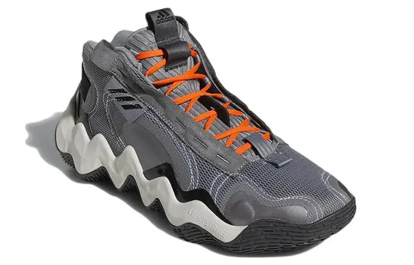 Adidas X Candace Parker Exhibit B Mid Sneakers - Grey Three/core Black/impact Orange