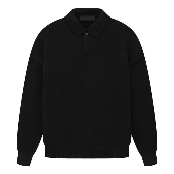 Fear Of God The Collection Knit Polo Shirt 'jet - Black