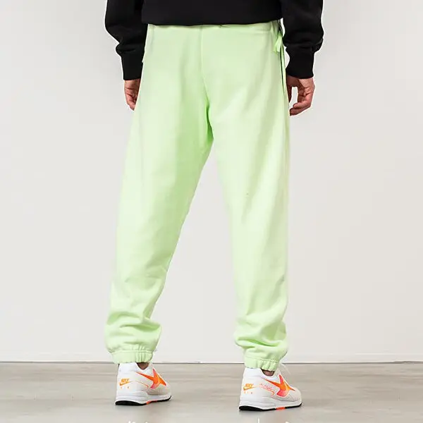 Nike Lab Collection Embroidered Logo Solid Color Fleece Lined Sports Bundle Feet Pants - Green